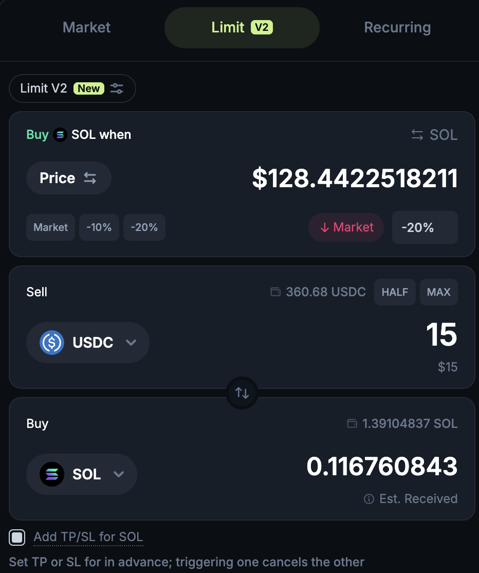 How can I create a Limit order on Limit v2? – Jupiter Exchange